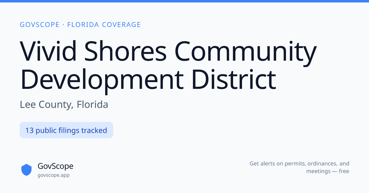 Vivid Shores Community Development District Government Documents ...